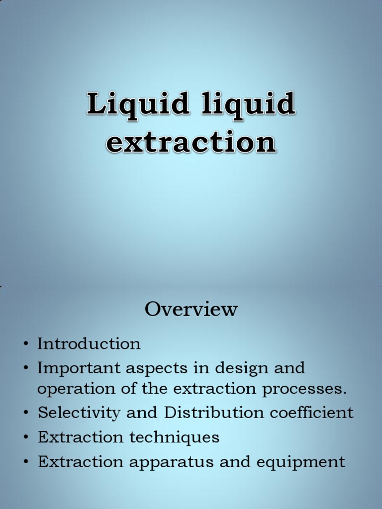 Liquid Liquid Extraction | PDF | Business