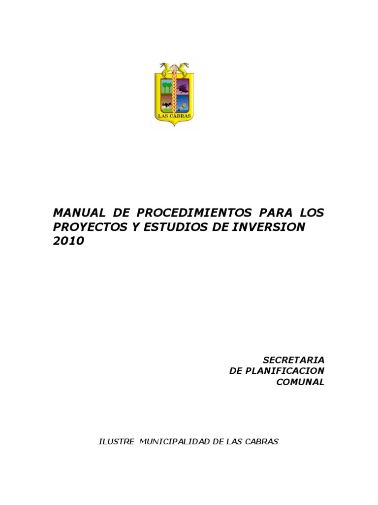 Manual de Procedimientos Secplan | PDF | Presupuesto | Instituciones sociales