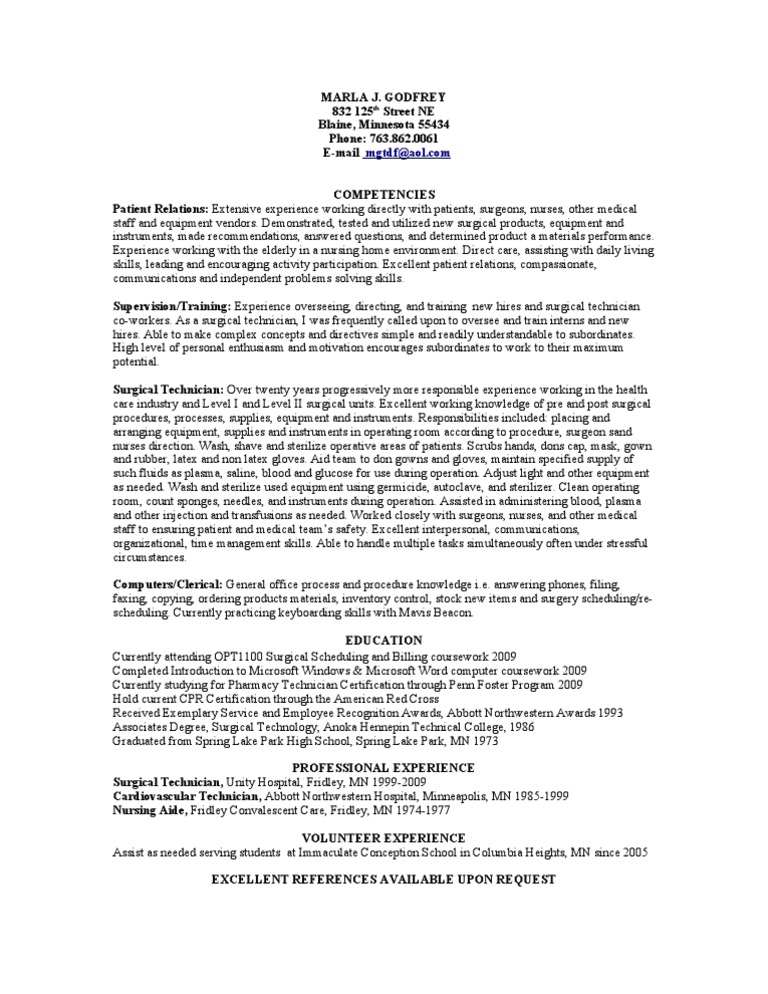 Marla GodfreyUpdated - Resume | PDF | Surgery | Nursing