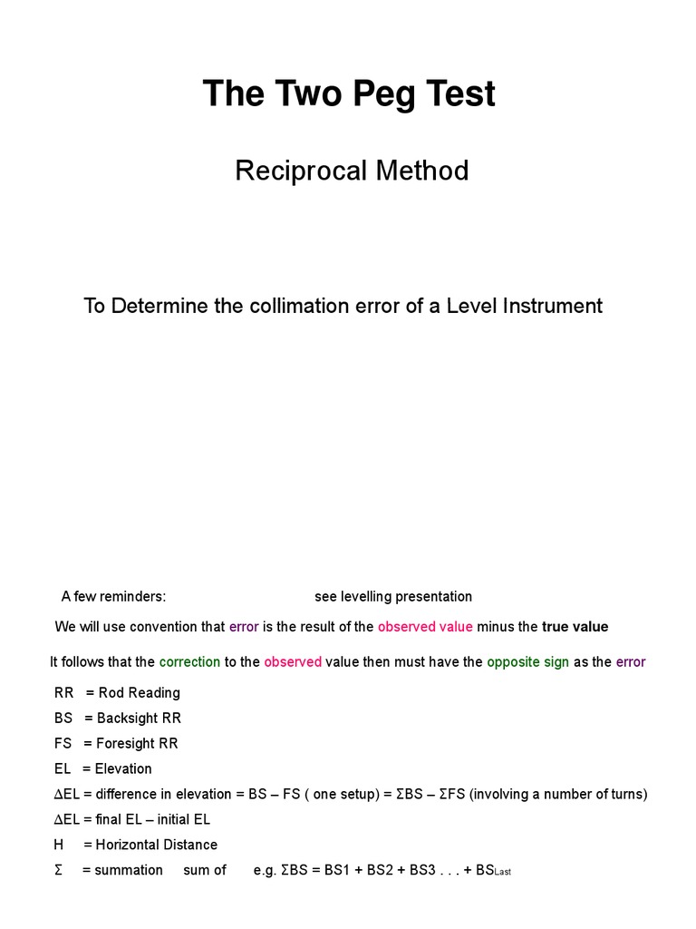 The Two Peg Test | PDF | Scientific Observation | Applied And ...