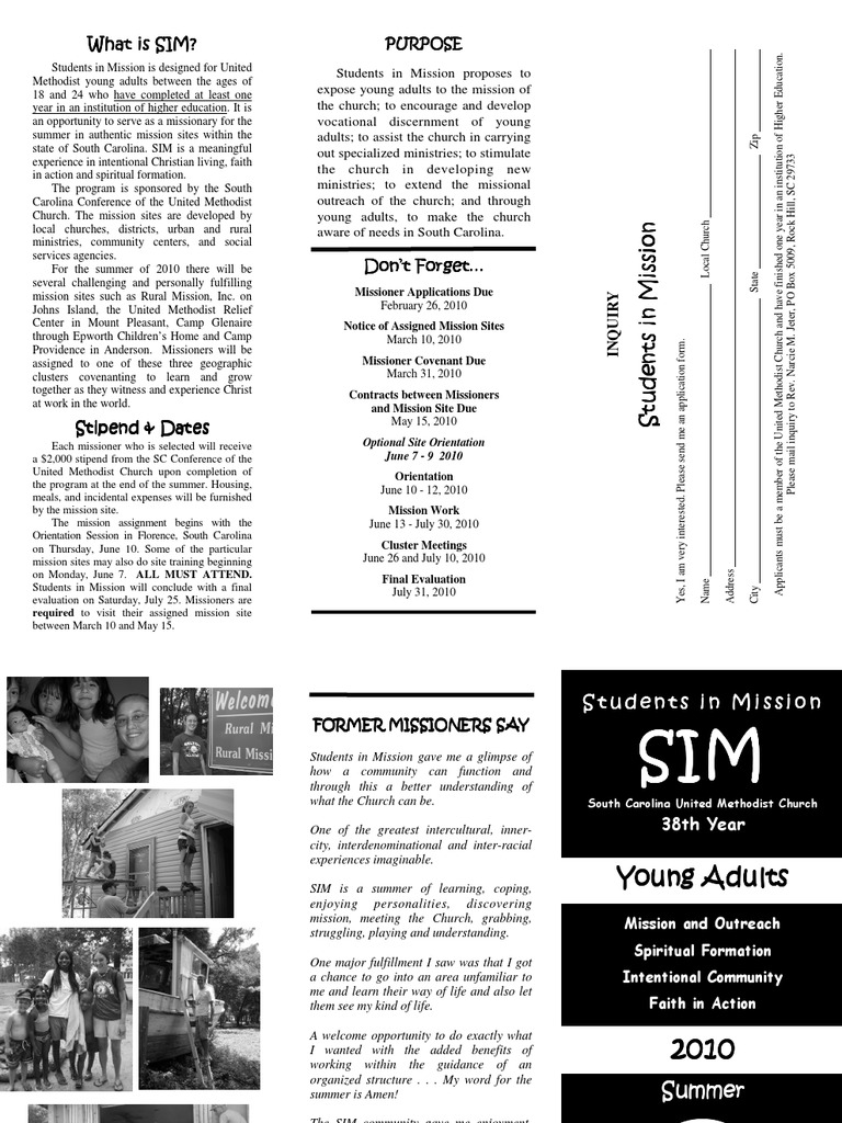 SIM Brochure | PDF | Methodism | United Methodist Church
