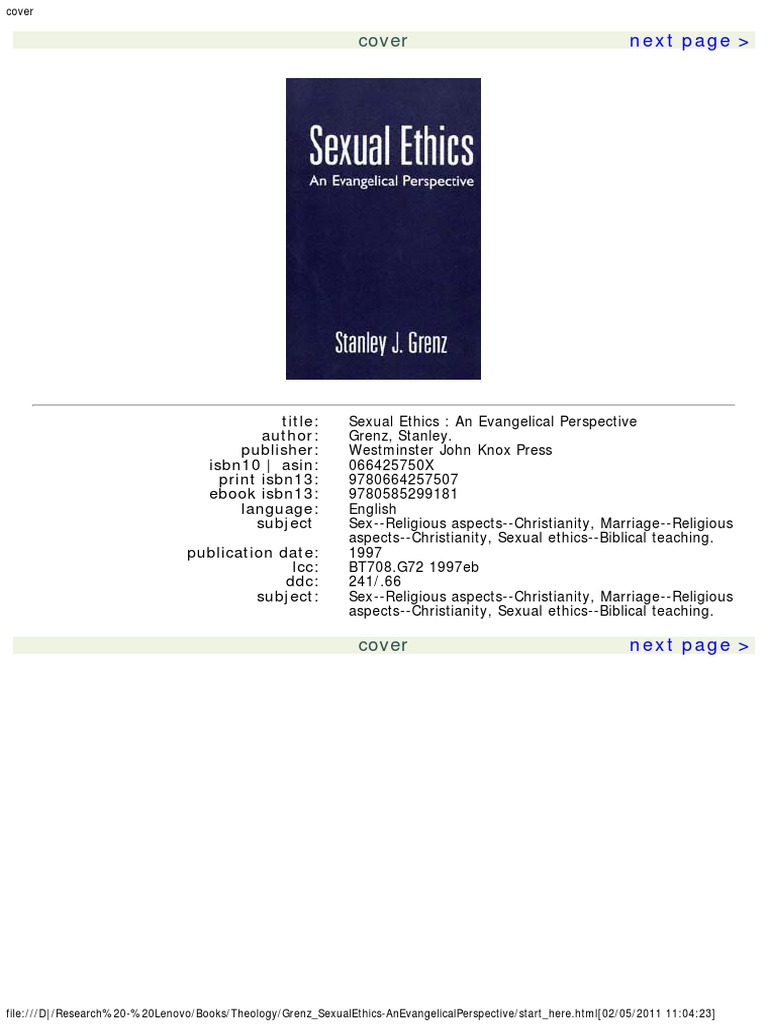 Stanley J. Grenz Sexual Ethics | PDF | Celibacy | Augustine Of Hippo