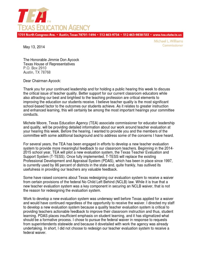 Texas Teacher Evaluation Update | PDF | No Child Left Behind Act ...