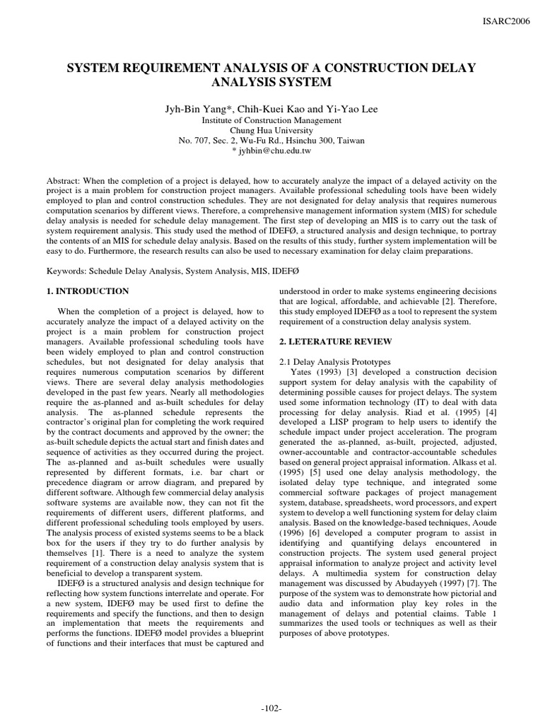 Construct Delay Analysis | PDF | Systems Engineering | Computing