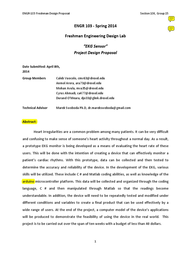 ENGR 103 - Spring 2014 Freshman Engineering Design Lab | PDF | Areas Of ...