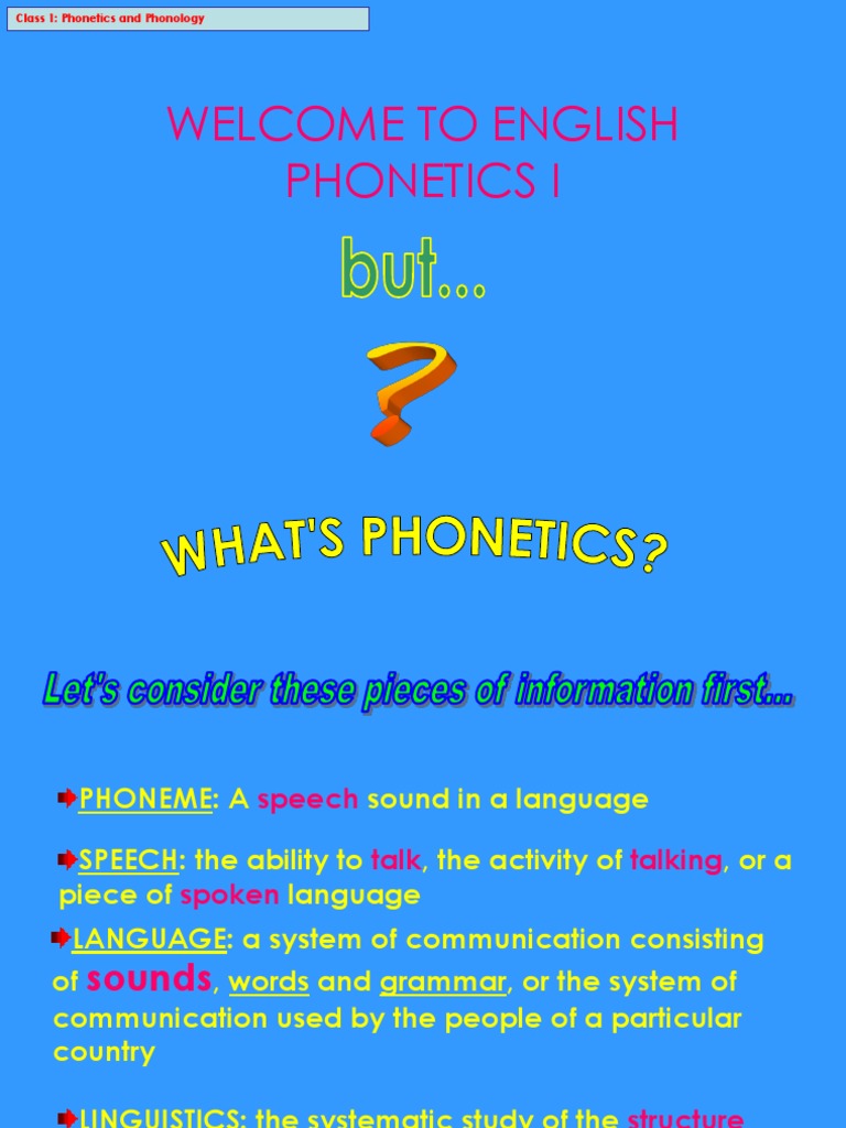 Welcome To English Phonetics I | PDF | Phoneme | Speech