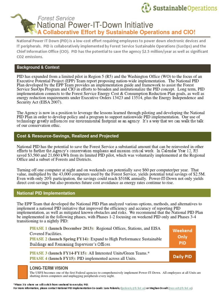 National PID FactSheet - Energy Conservation | PDF | United States ...