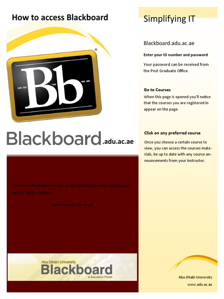 Simplifying IT: How To Access Blackboard | PDF