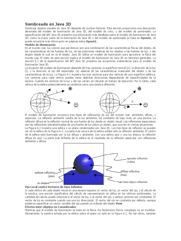 Sombreado en Java 3D | PDF | Gráficos de computadora 3 D | Color