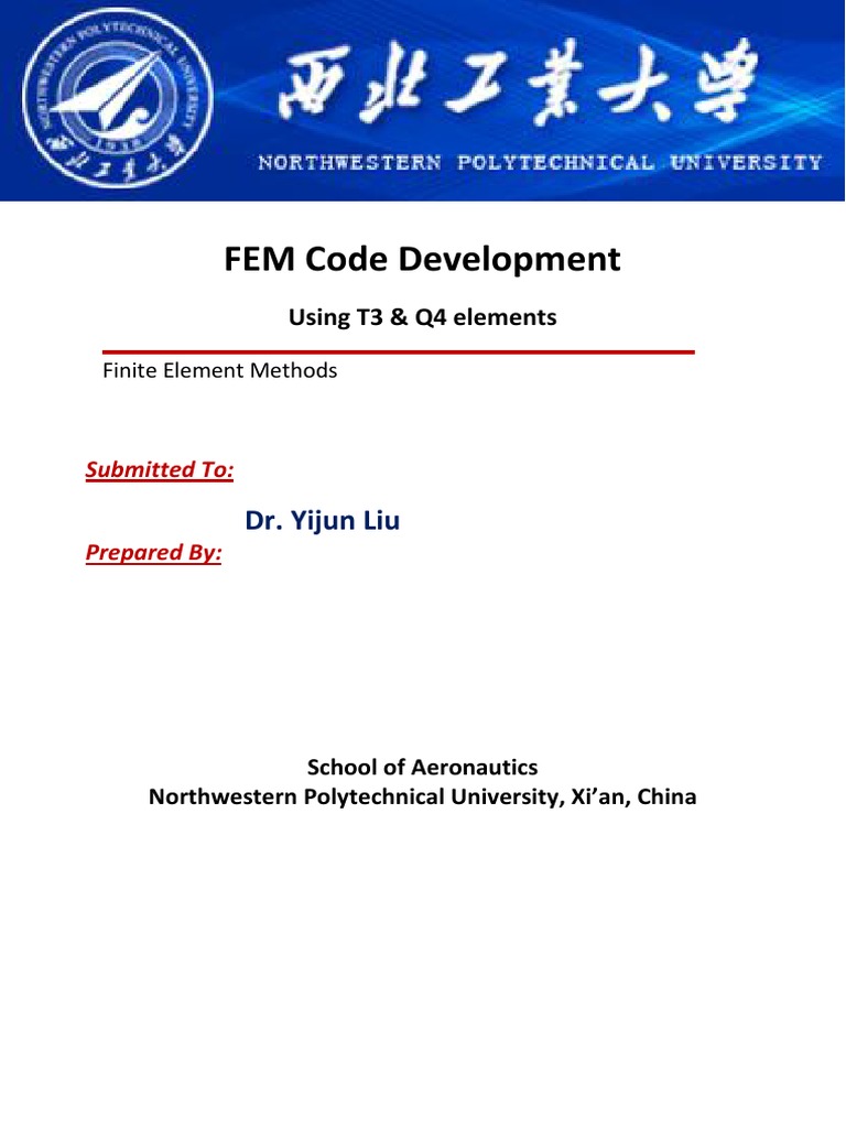 FEM Code Development: Dr. Yijun Liu | PDF | Finite Element Method ...