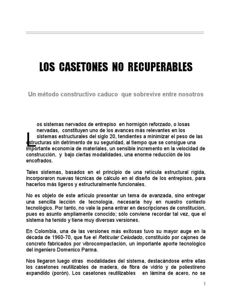 Los Casetones | PDF | Hormigón | Materiales de construcción