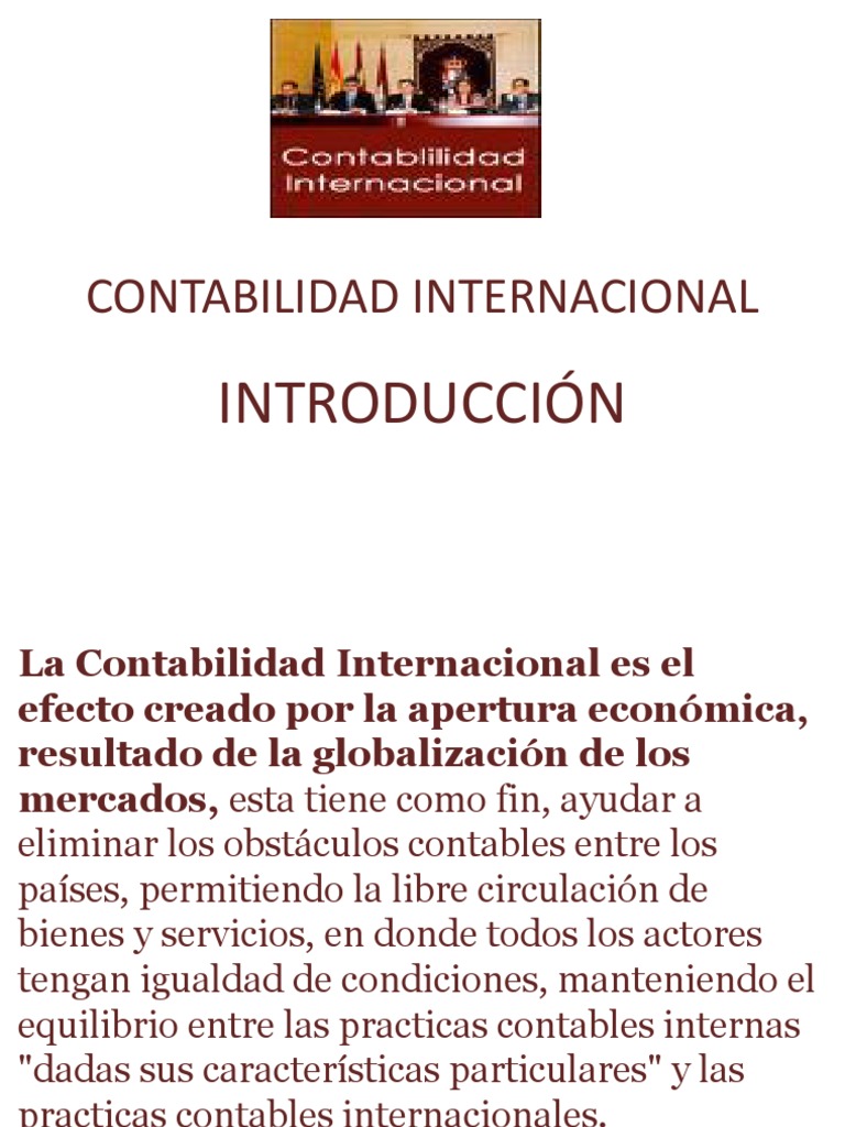 Contabilidad Internacional Introduccion | Contabilidad | Business ...