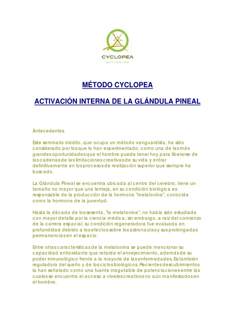 Metodo - Cyclopea Seminario Glándula Pineal | PDF