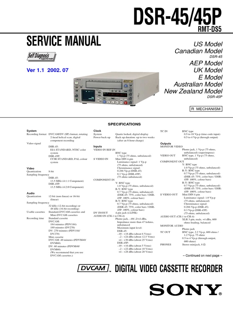 Sony DSR 45 45p ET | PDF | Computer Monitor | Video