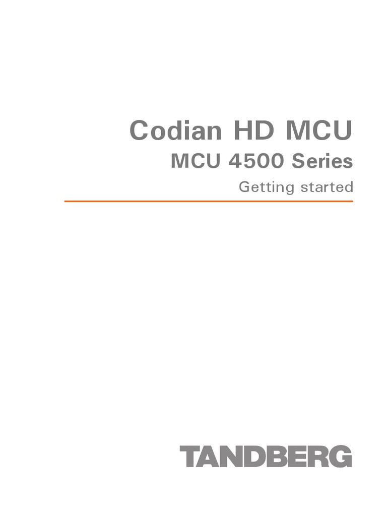 Tandberg Codian MCU 4500 Getting Started Guide | PDF | Session Initiation Protocol | Ip Address