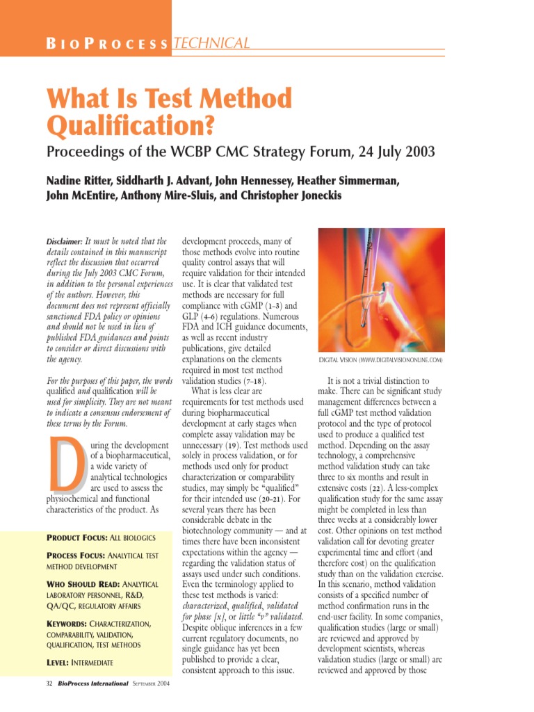 What Is Test Method Qualification | PDF | Verification And Validation ...
