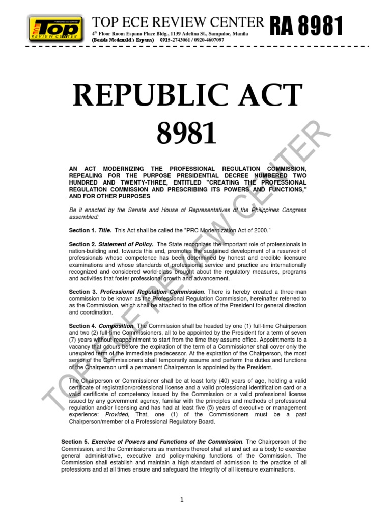 Ra 8981 | PDF | Licensure | Profession