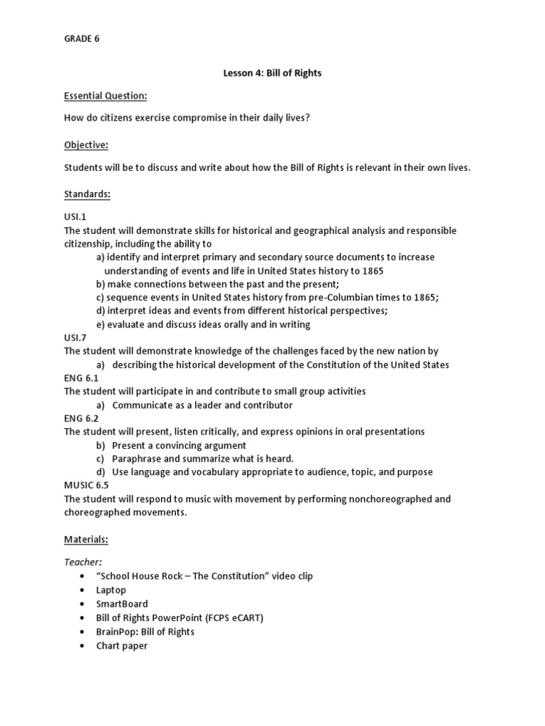 Lesson 4 Pba | PDF | United States Constitution | United States Bill Of ...