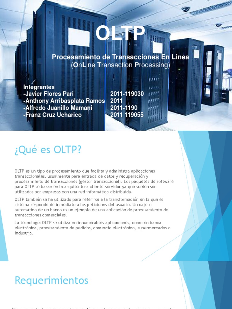 Introducción al Procesamiento OLTP | PDF | Middleware | Datos de ...