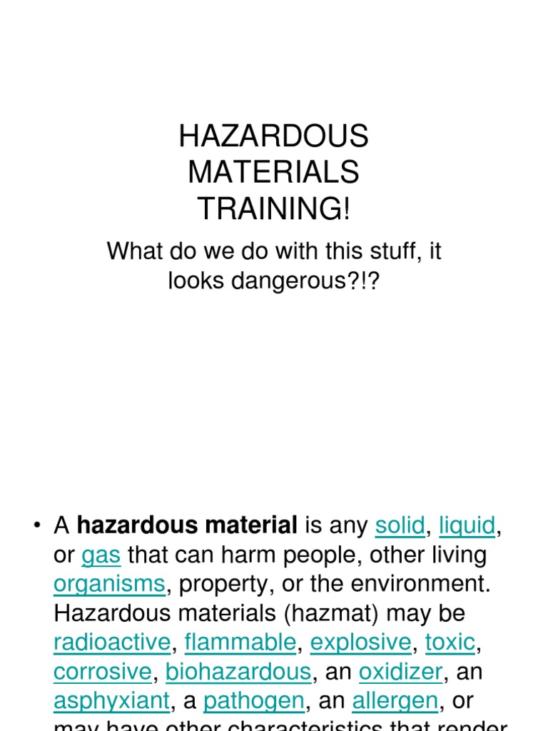 HAZMAT Training | PDF | Dangerous Goods | Explosive Material