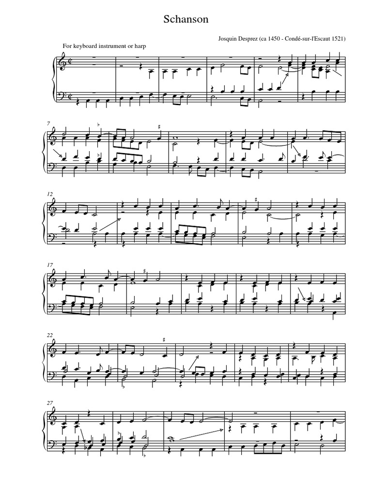 Schanson: For Keyboard Instrument or Harp | PDF | Composers | Music