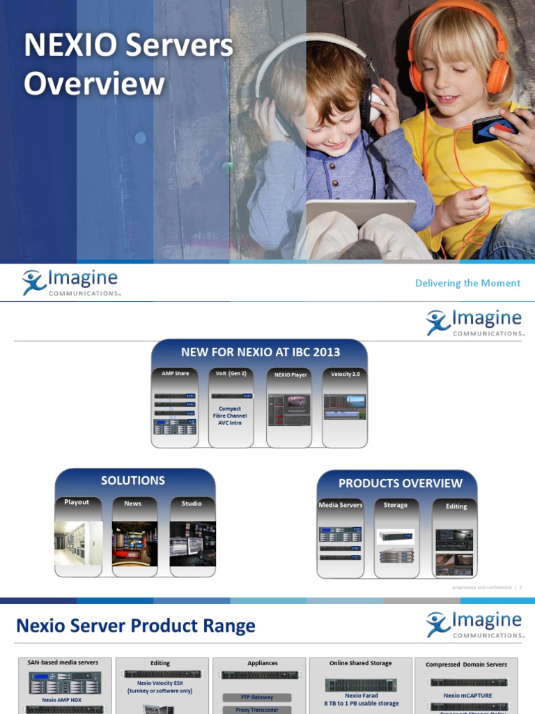 Nexio Servers Overview Ibc2013 v11 | PDF | Codec | H.264/Mpeg 4 Avc