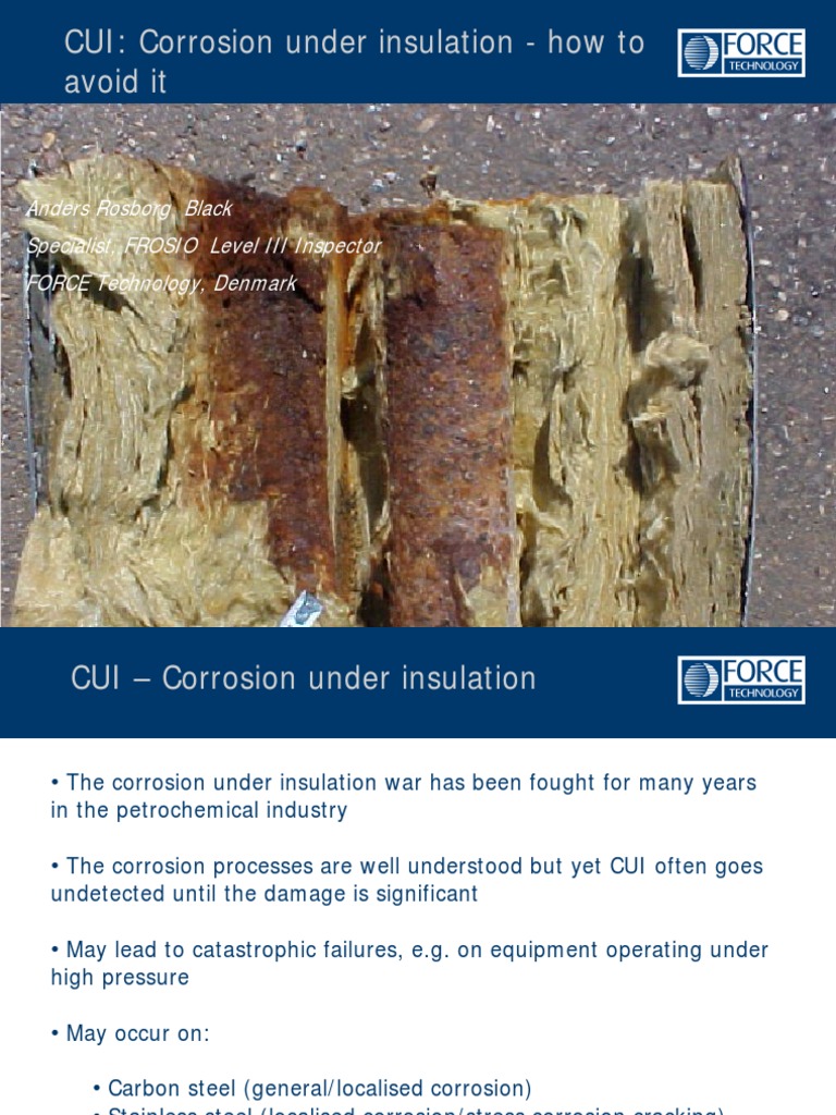 Corrosion Under Insulation | Corrosion | Stainless Steel