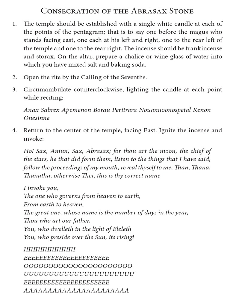 Consecration of Abrasax Talisman | PDF | Names Of God In Judaism ...