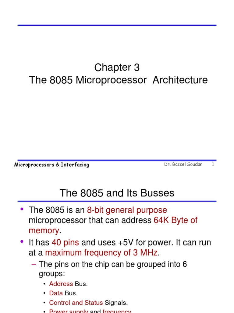 8085 Microprocessor Architecture Overview | PDF | Central Processing ...