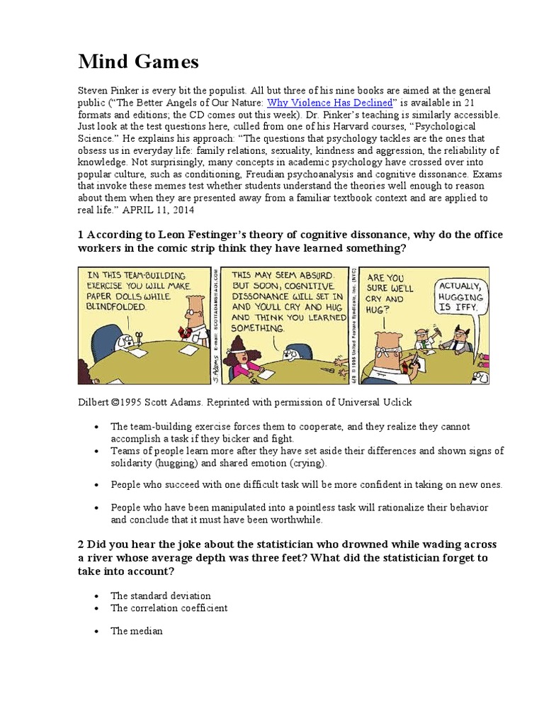 Steven Pinker Test | PDF | Psychology | Applied Psychology