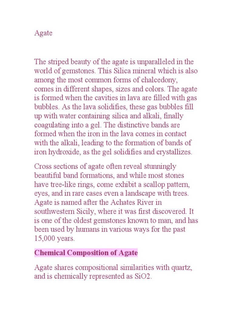 Chemical Composition of Agate | PDF | Jewelry | Design