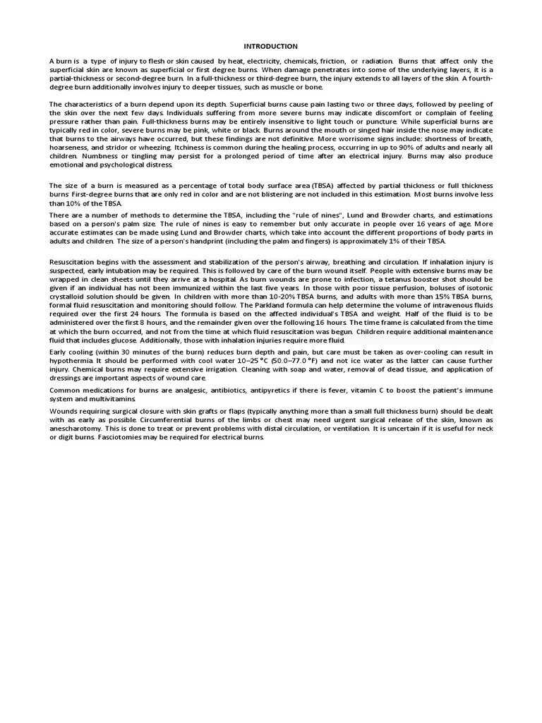 Case Study On Burns | PDF | Burn | Epidermis