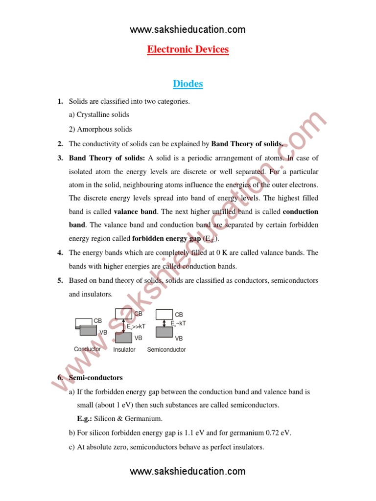 9 Electronic Devices | PDF | P–N Junction | Semiconductors