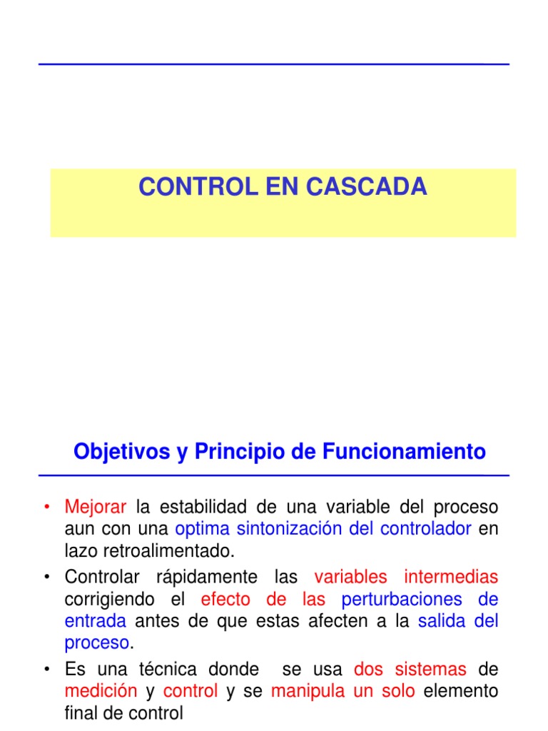 Control en Cascada: Ventajas y Ejemplos | PDF | Realimentación ...