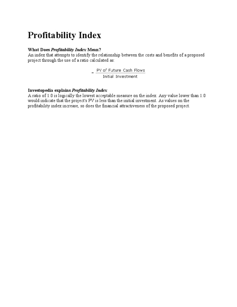 Profitability Index | PDF