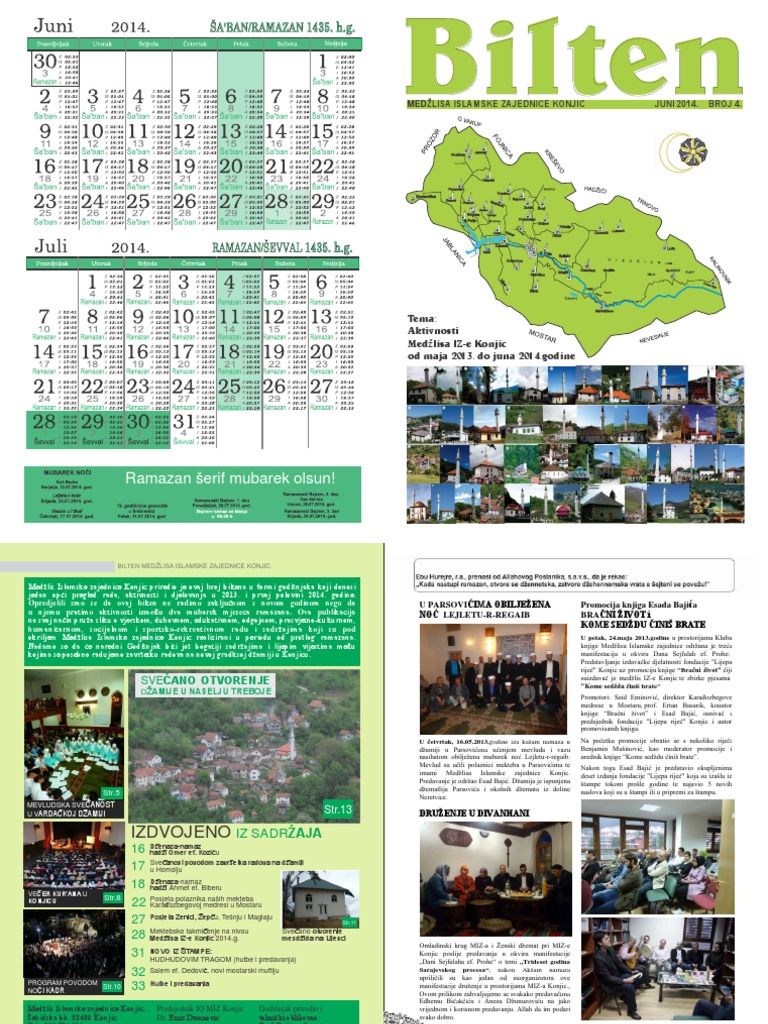 Bilten Medžlisa IZ Konjic, Br. 4 14.maj 2014.g. | PDF