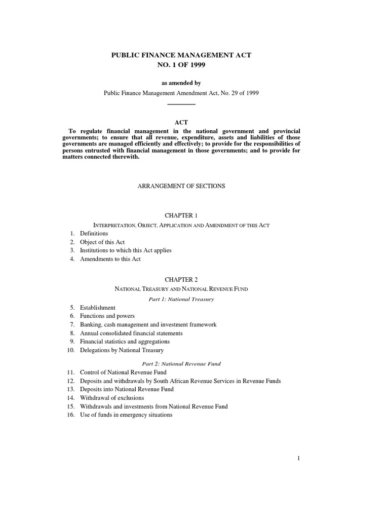 Legislative Acts - PFMA No 6 of 1990 | PDF | Taxes | Loans