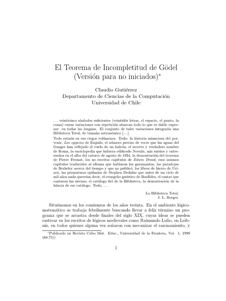 Godel para Principiantes PDF | PDF | Axioma | Prueba matemática