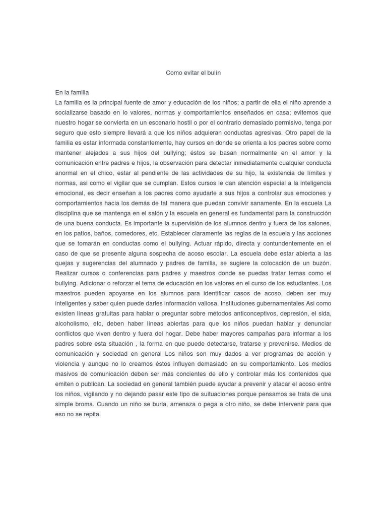 Como Evitar El Bulín | PDF | Comportamiento | Sicología