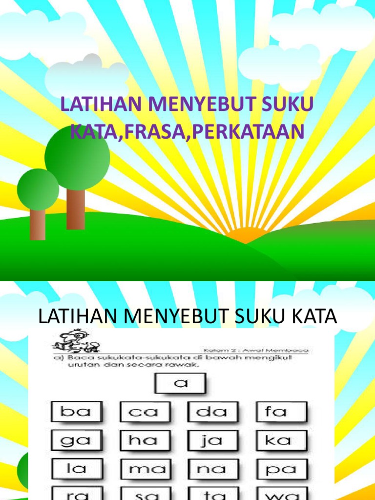 Latihan Menyebut Suku Kata, Frasa, Perkataan | PDF