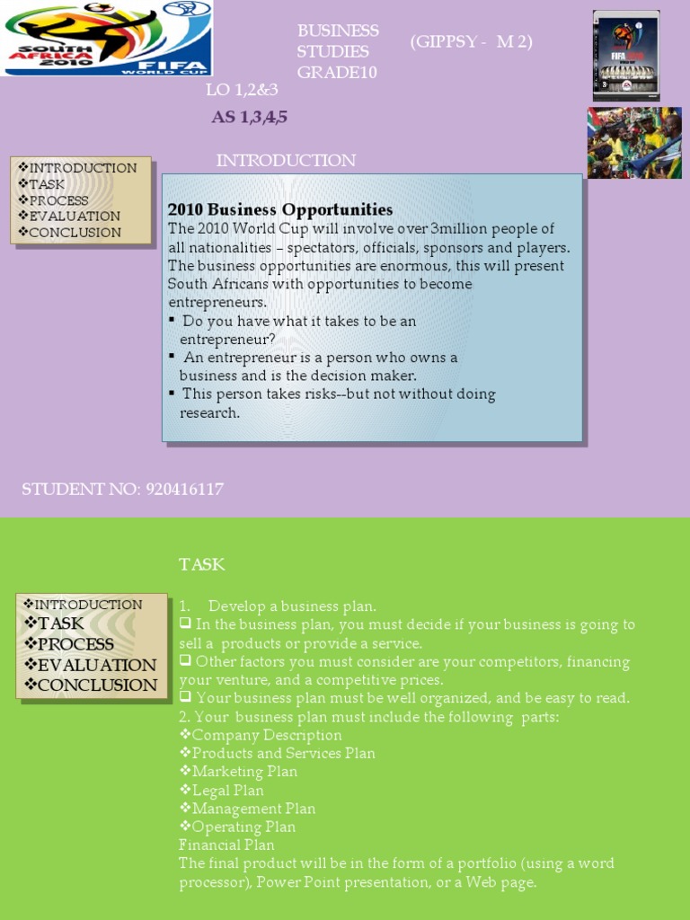 Business Studies Lesson Plan | PDF | Entrepreneurship | Market (Economics)