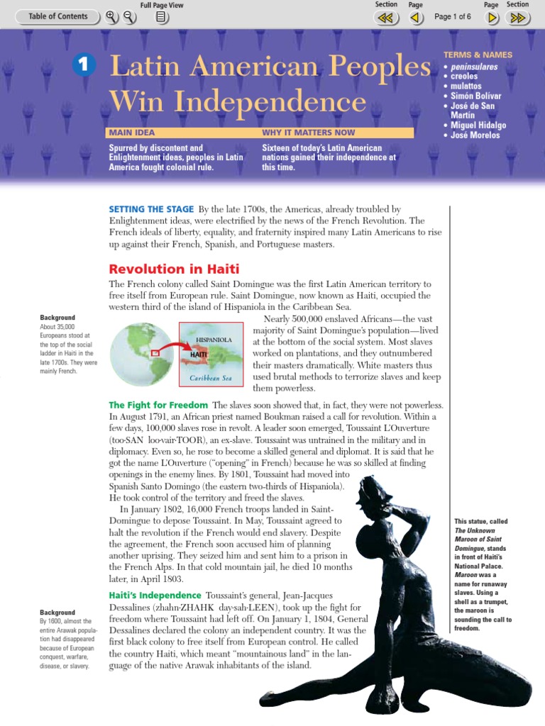 Latin American Peoples Win Independence | PDF | Latin America | Peru