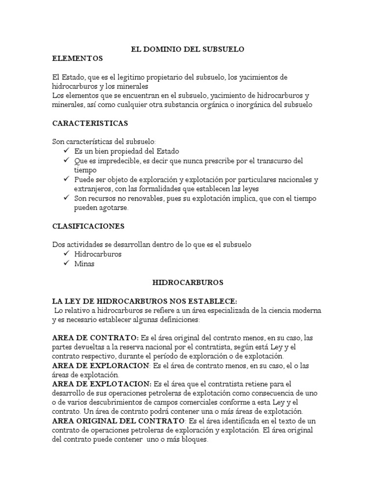 Propiedad y Regulación del Subsuelo | PDF | Gas natural | Gases