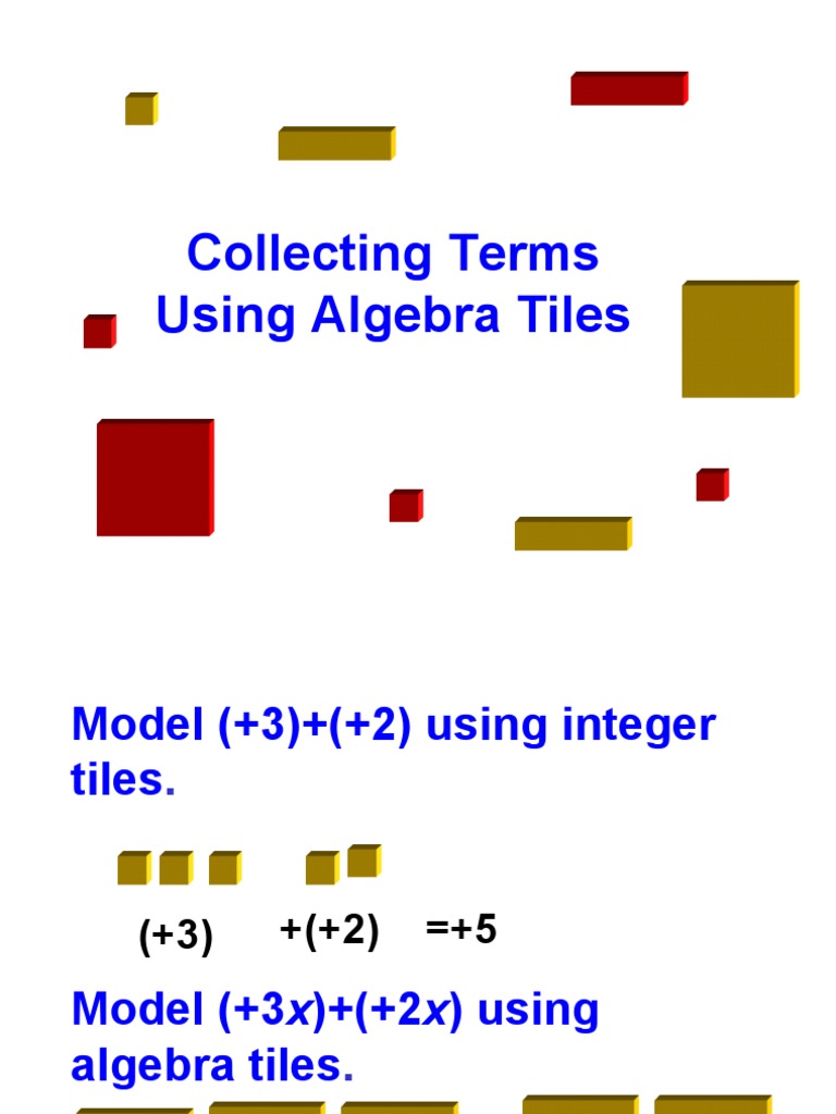 Collecting Terms Using Algebra Tiles | PDF