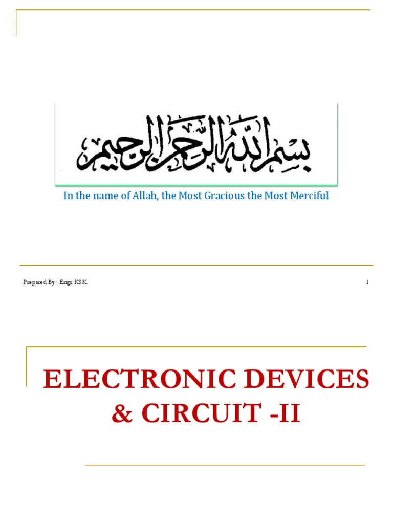 Chapter 08 (Electronic Devices and Circuits-II) | PDF | Field Effect Transistor | Amplifier