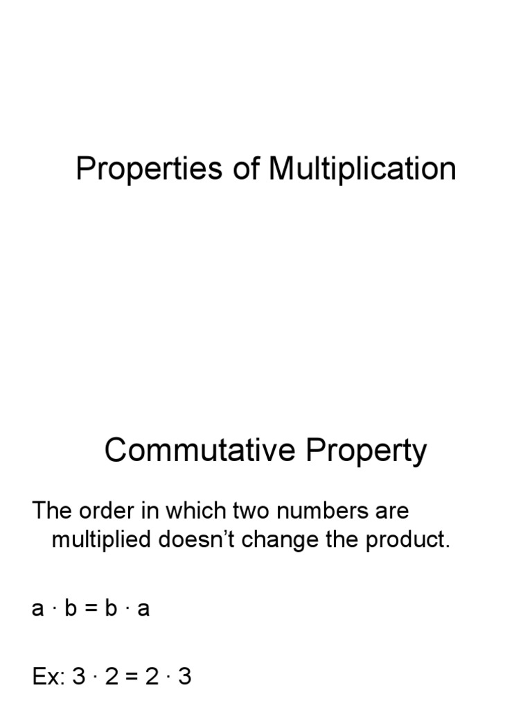 Properties of Multiplication Explained | PDF