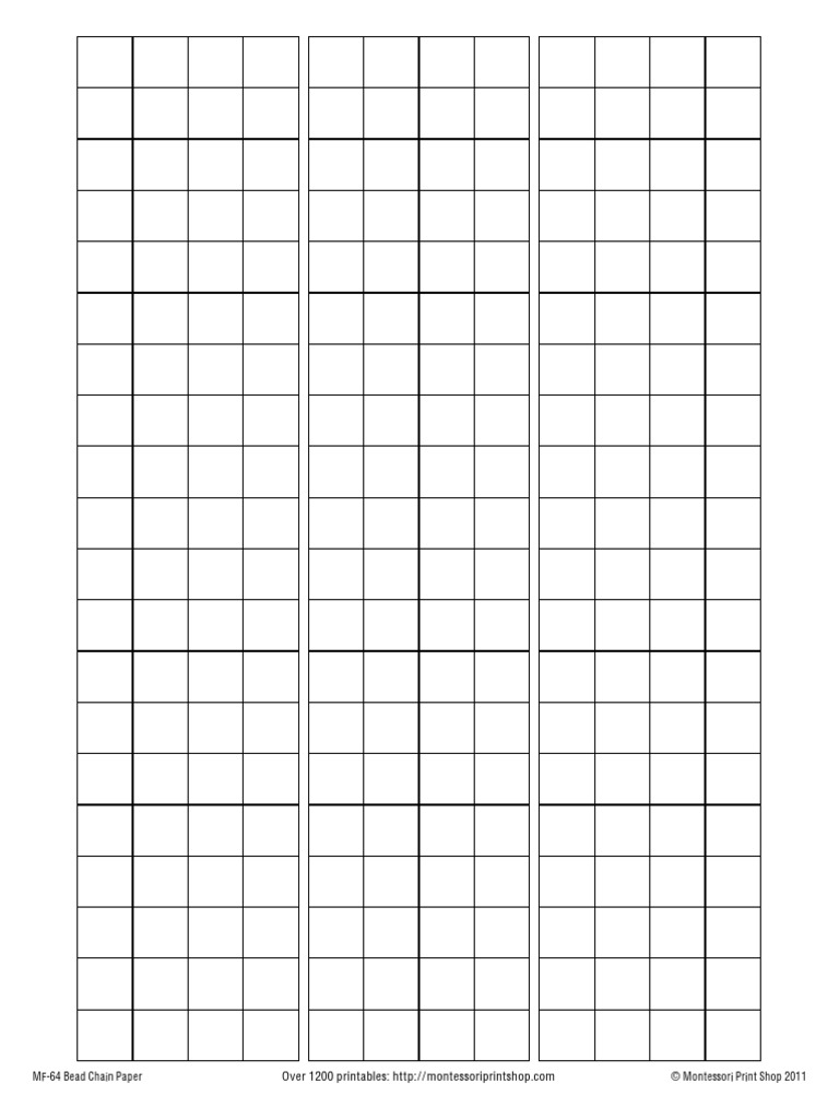 Montessori Bead Chain Notation Paper | PDF | Montessori Education ...