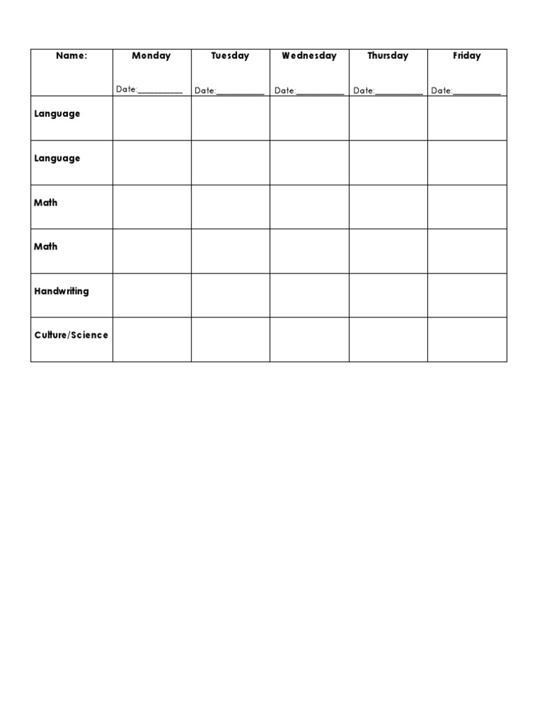 Montessori Kindergarten Work Plan | PDF