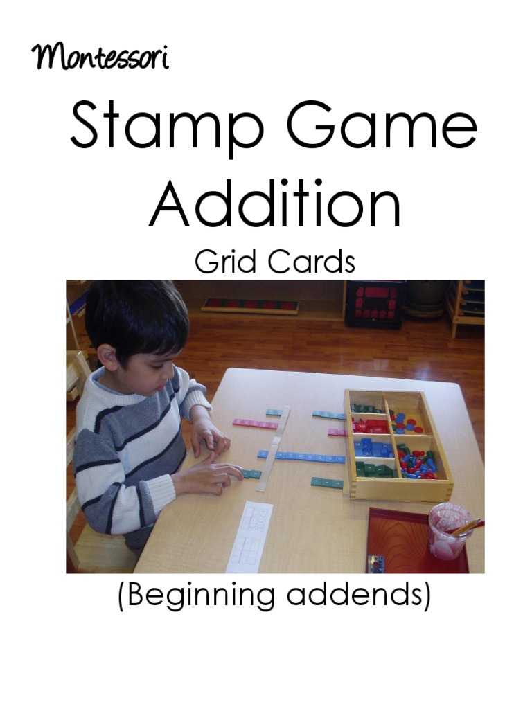 Montessori Stamp Game Addition Cards | PDF