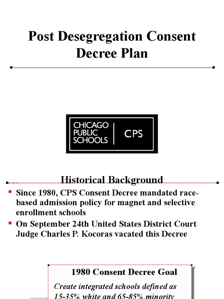 Chicago Public Schools: Final Desegregation Plan | PDF | Consent Decree